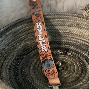 Western Tooled Leather Pacifier Clip - Etsy