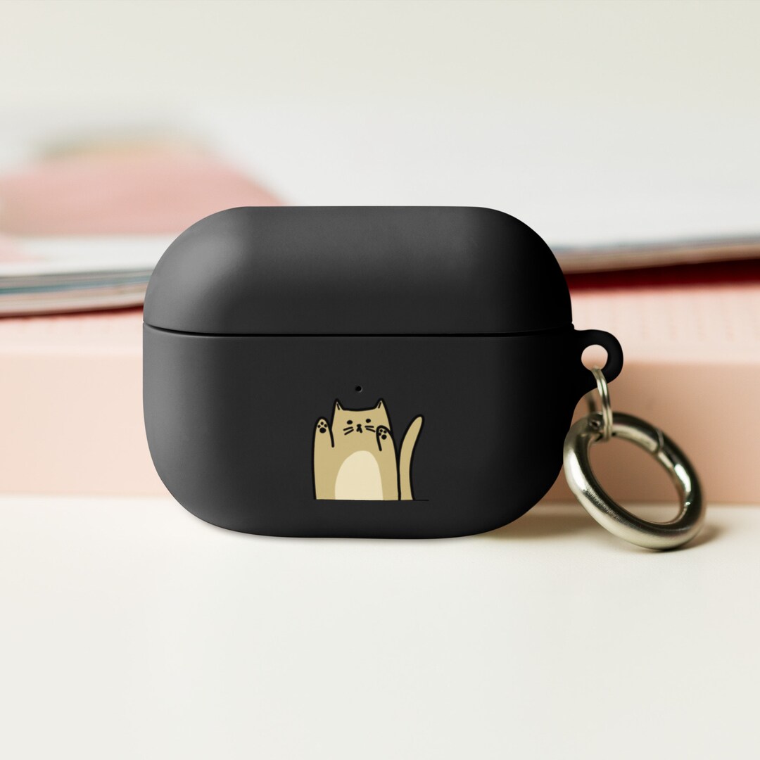 Cute Cat Doodle Airpods Case – Protective TPU, With Carabiner - Etsy
