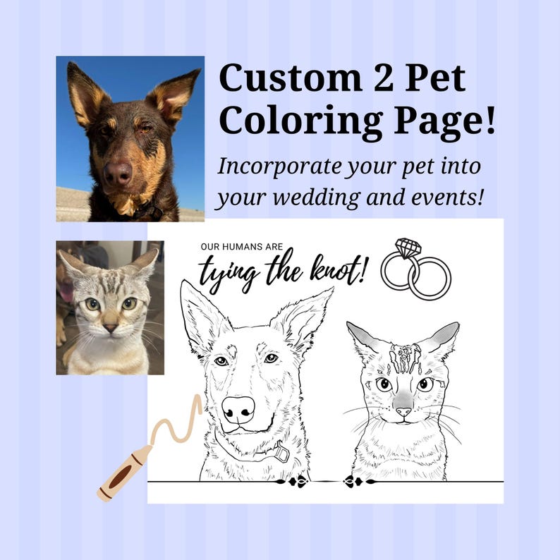 Wedding 2 Pet Coloring Page - Our Humans Are Tying the Knot | Custom ...