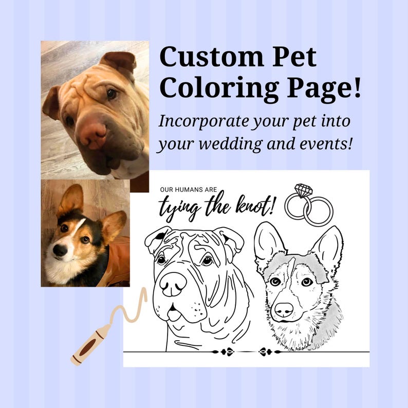 Wedding 2 Pet Coloring Page - Our Humans Are Tying the Knot | Custom ...