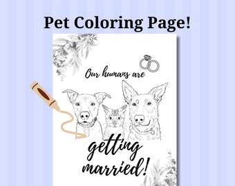Wedding 2 Pet Coloring Page - Our Humans Are Tying the Knot | Custom ...