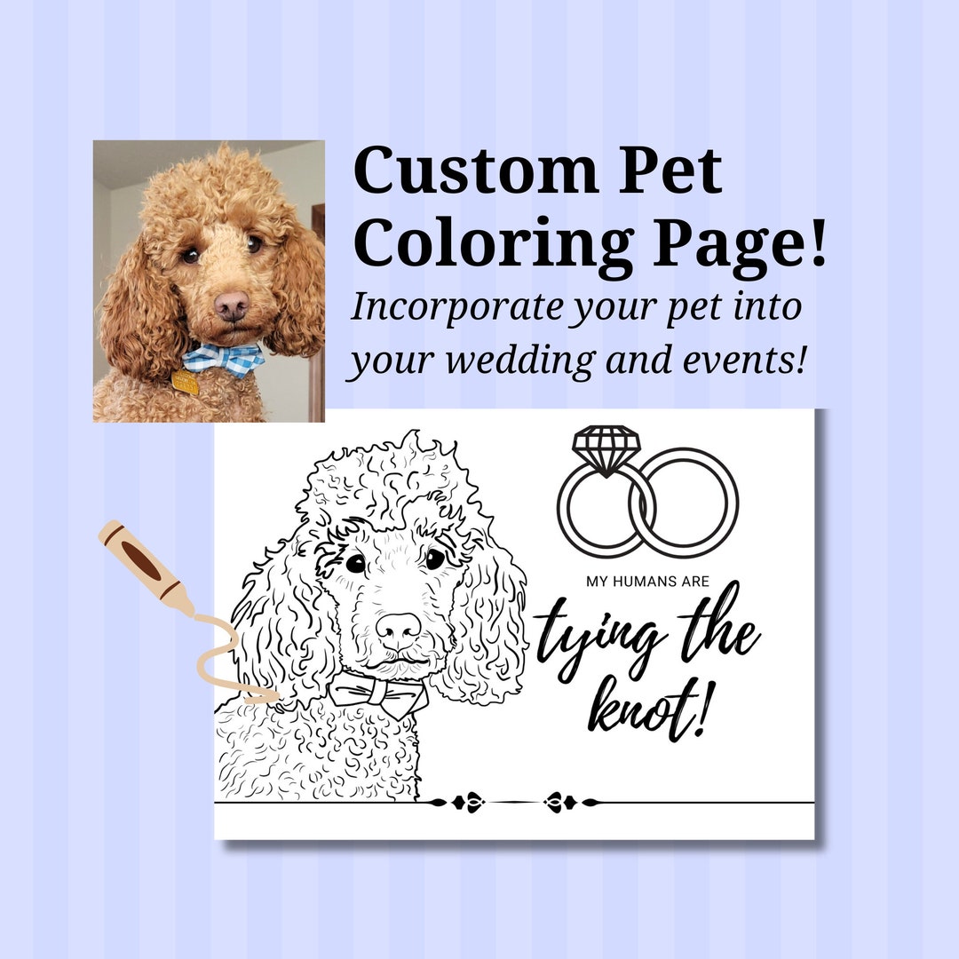 Wedding Pet Coloring Page - My Humans Are Tying the Knot | Custom Pet ...