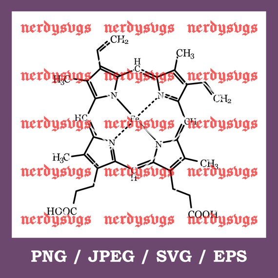 Blood hemoglobin Molecule SVG Cricut File | Etsy