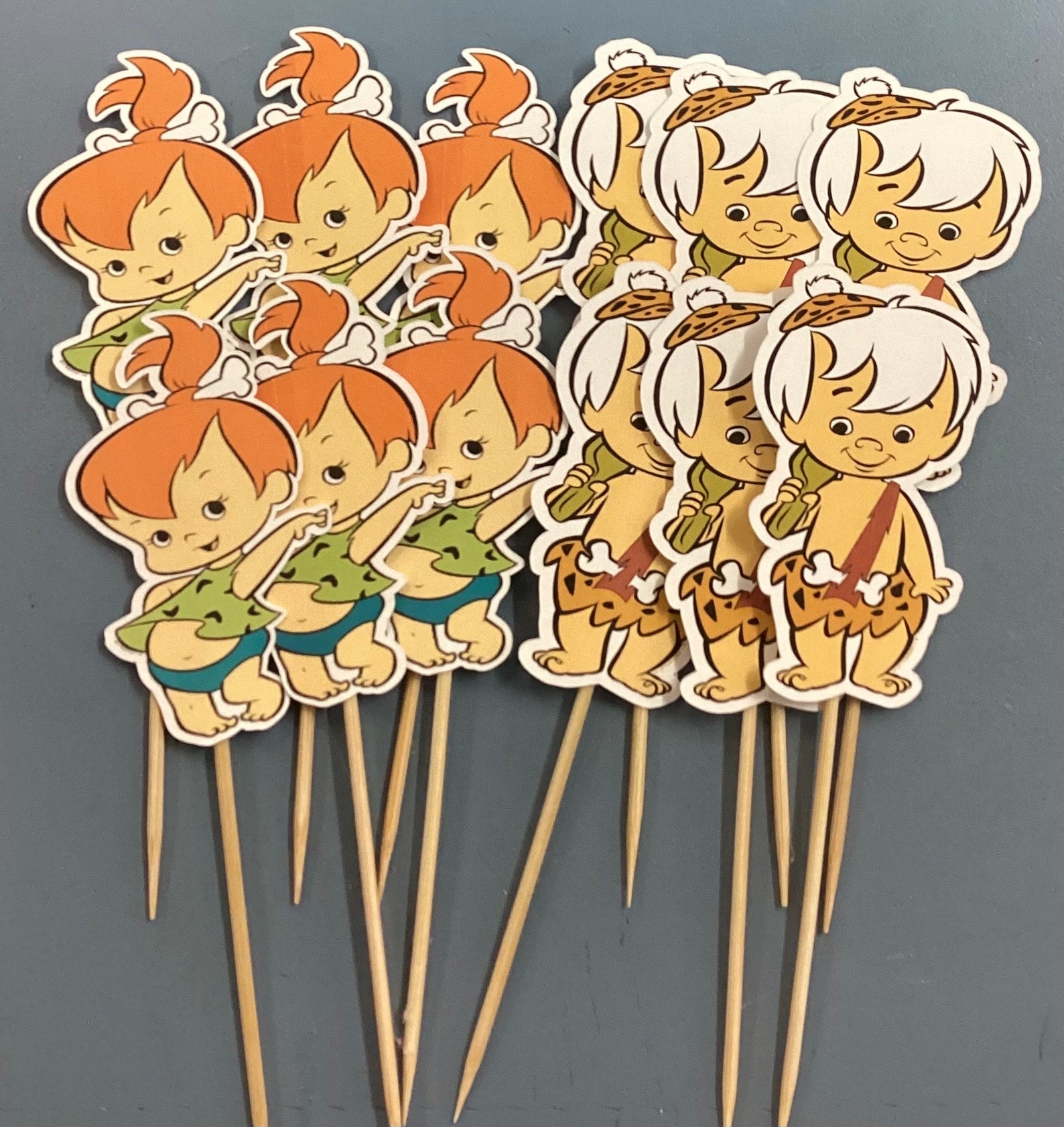 Pebbles and Bam Bam and Family Cupcake Toppers, Pebbles Baby Shower ...