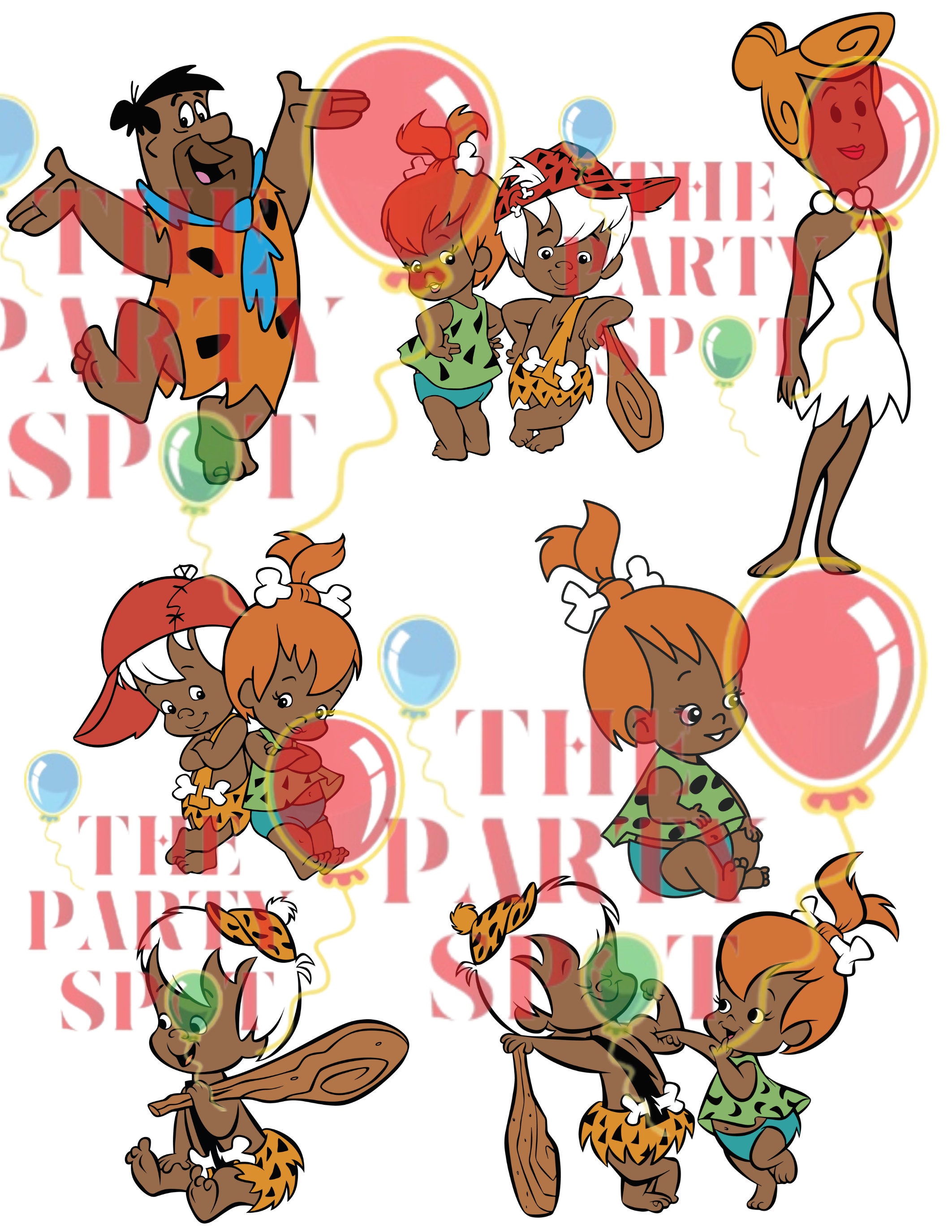 Pebbles and Bam Bam and Family Cupcake Toppers, Pebbles Baby Shower ...