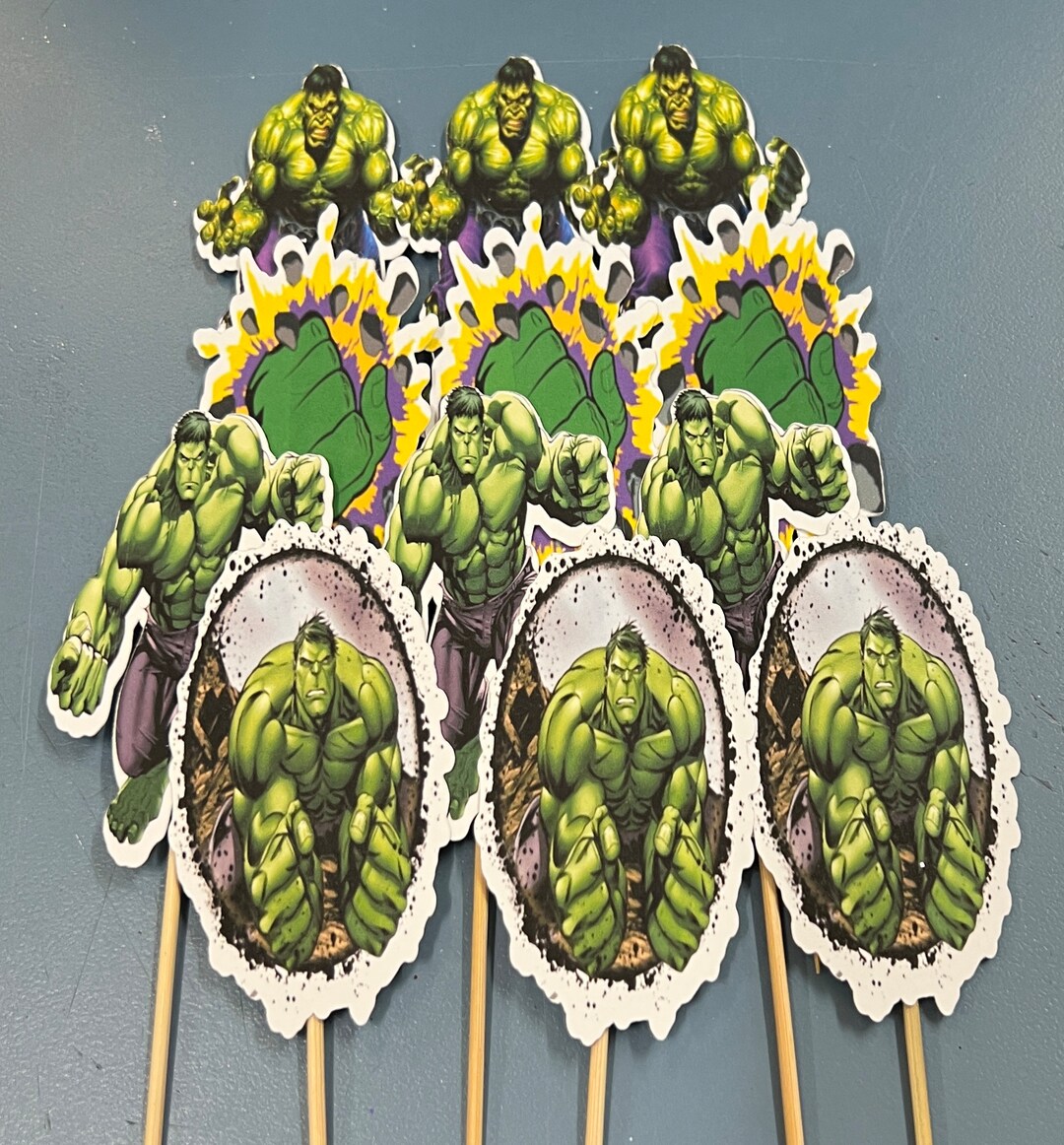 HULK CUPCAKE TOPPERS - Etsy