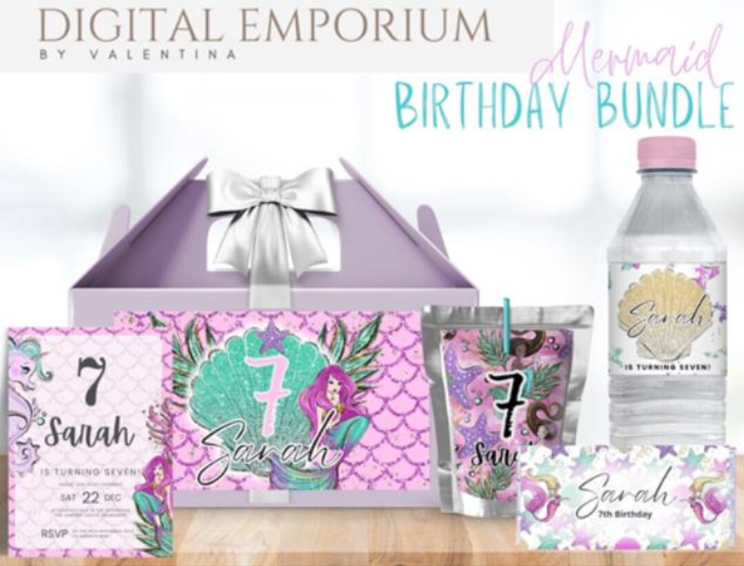 Mermaid Birthday Bundle, Mermaid Bundle, Mermaid Party, Mermaid ...