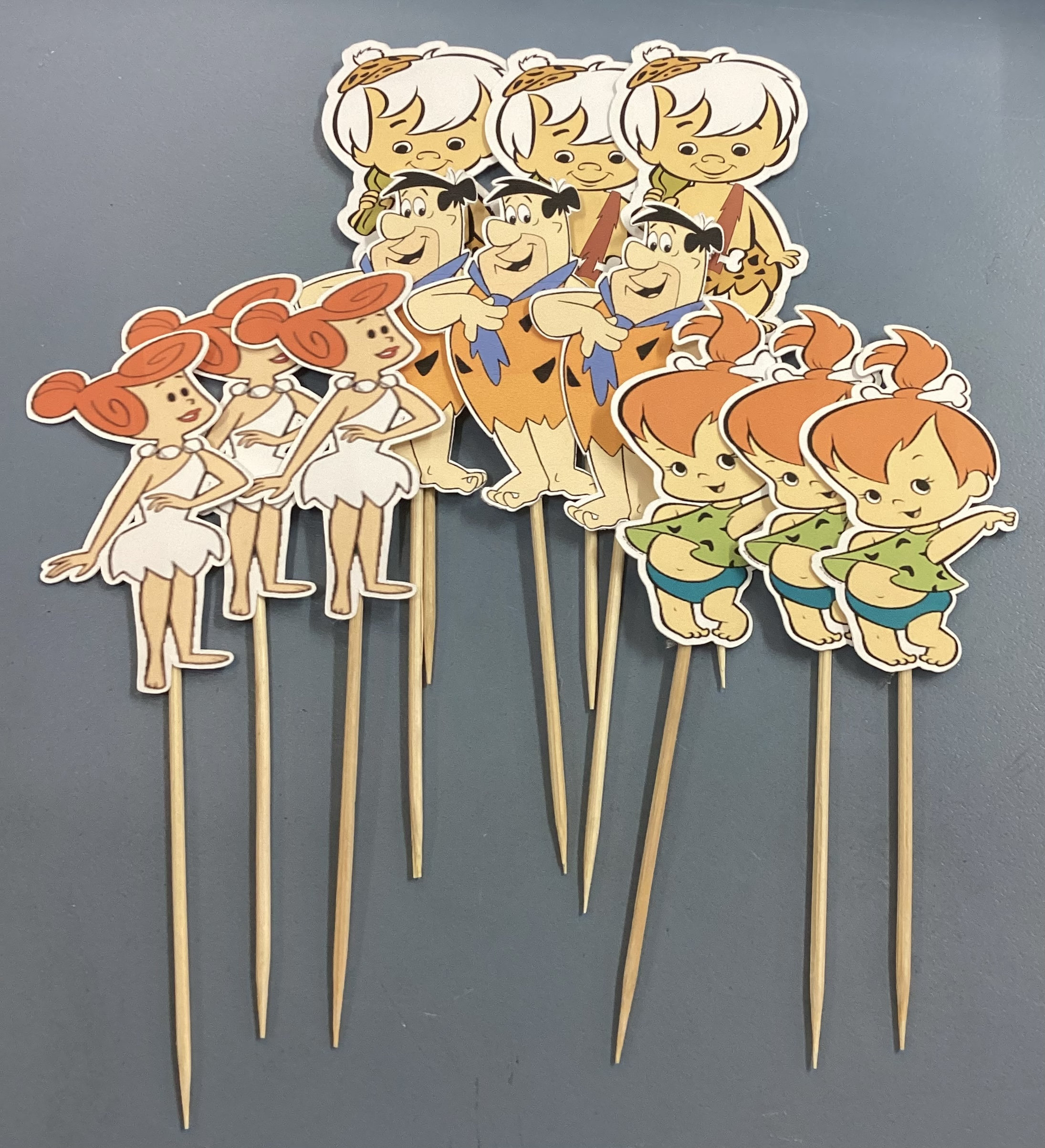 Pebbles and Bam Bam and Family Cupcake Toppers, Pebbles Baby Shower ...