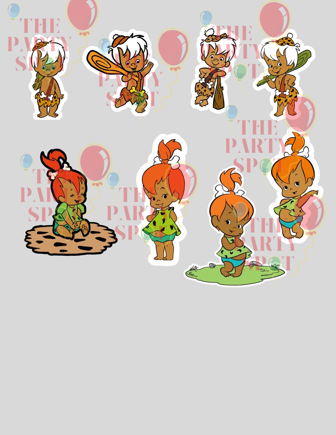 Pebbles and Bam Bam and Family Cupcake Toppers, Pebbles Baby Shower ...