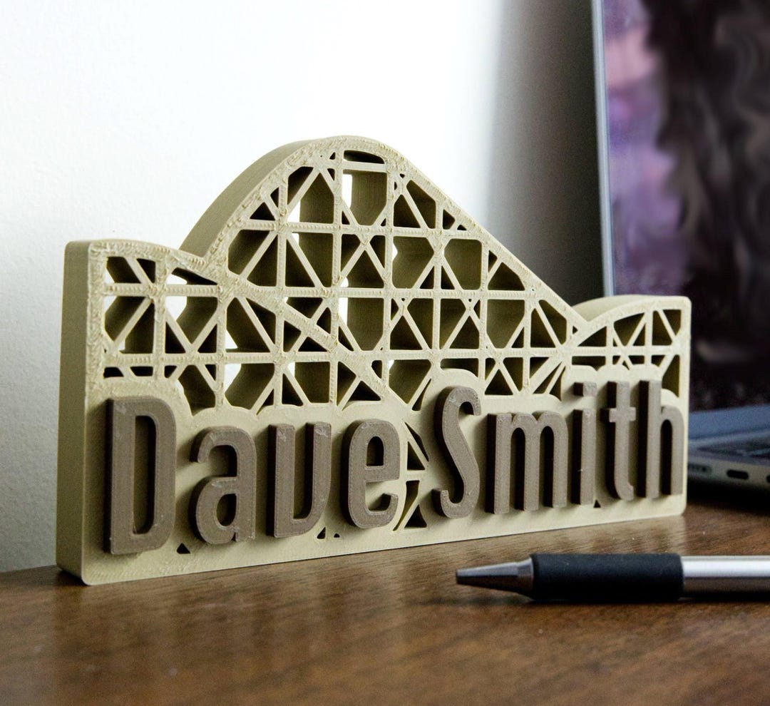 Personalized 3D Wooden Roller Coaster Name Plate - Desk Decor - Etsy
