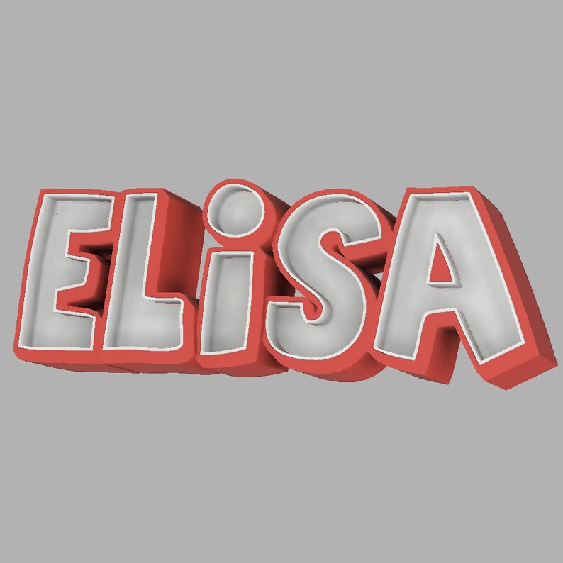 ELISA File for 3D Printing as a Name Tag or Name Lamp - Etsy Australia