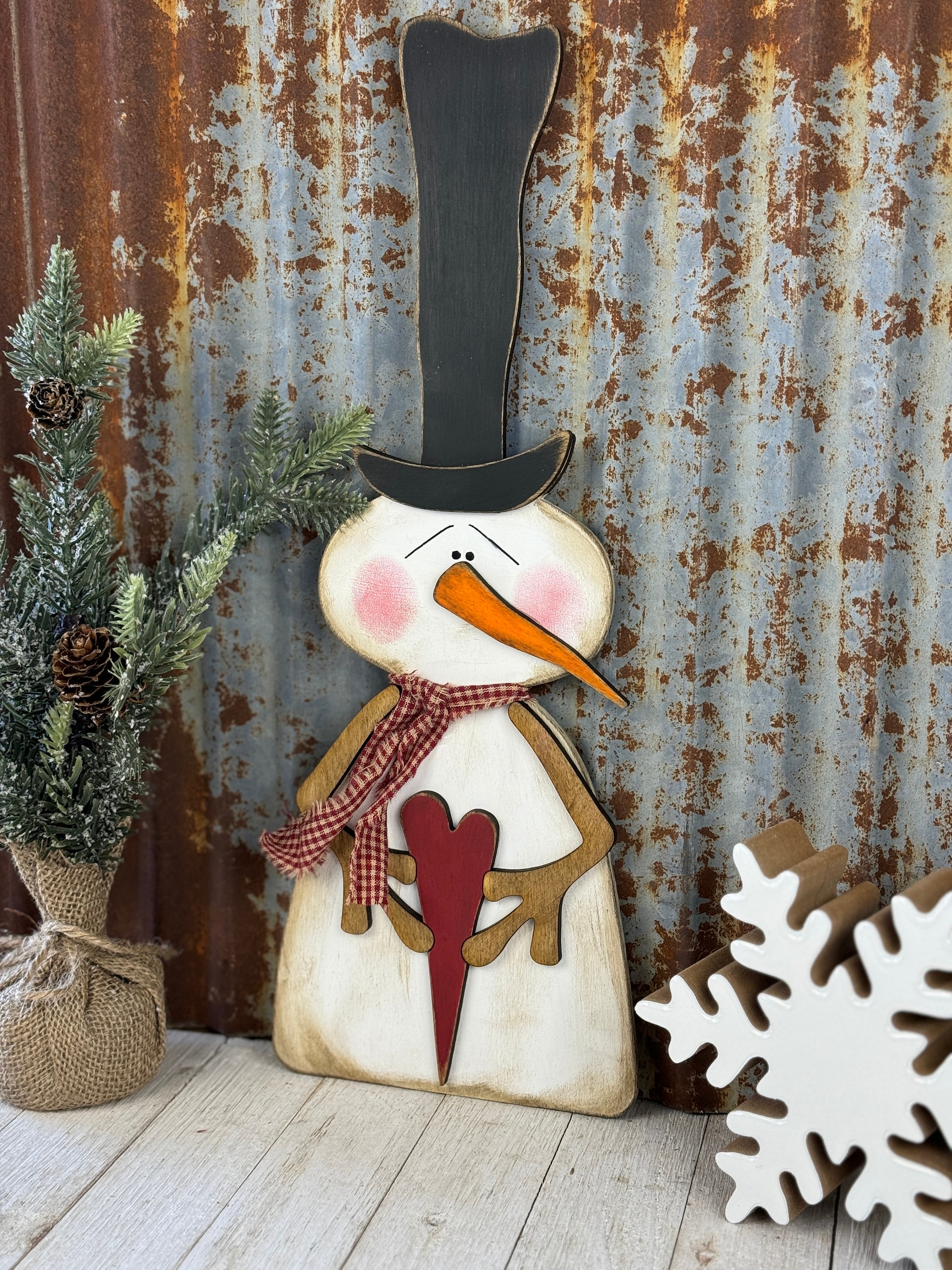 Valentine Snowman, Tall, Skinny Stand Alone, Scroll Saw PDF Digital ...