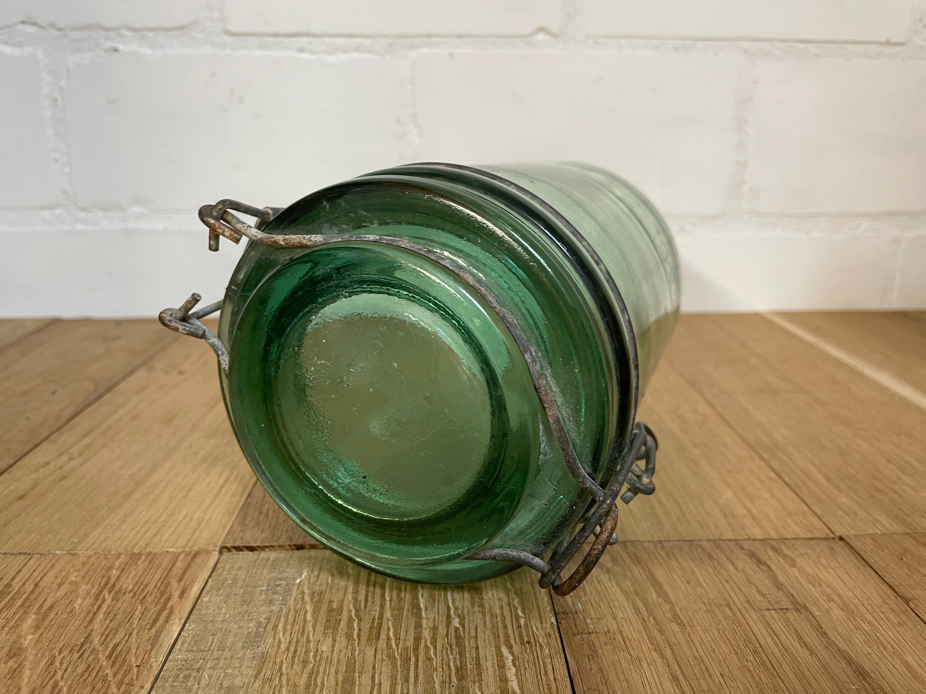 1L Vintage French SOLIDEX Green Glass Storage Jar Preserving - Etsy
