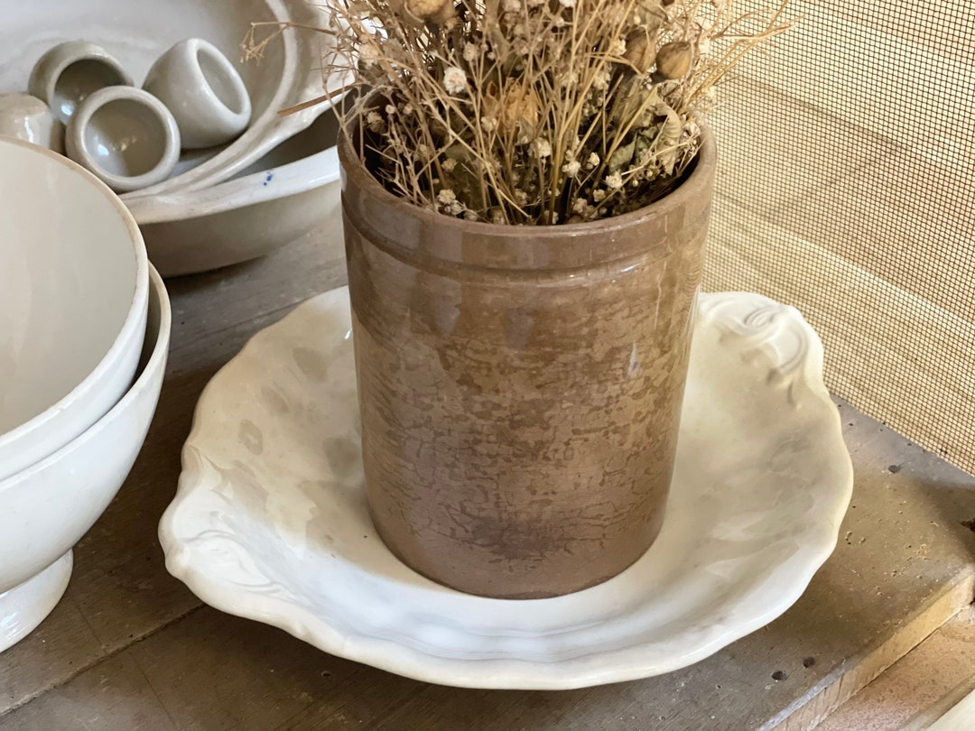 Gorgeous Super Stained Ointment Jar Ironstone Stained French Pot ...
