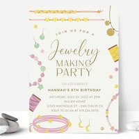 Jewelry Making Party Birthday Invitation Editable Template, Bracelet ...