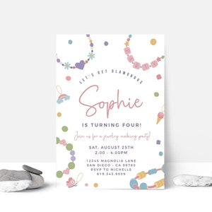 EDITABLE Jewelry Making Birthday Party Invitation • friendship Bracelet ...