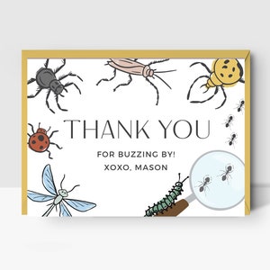EDITABLE Insect Bug Thank You Card Bugs Bug Thank You Card - Etsy