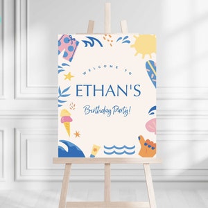 EDITABLE Beach Party Welcome Poster • Welcome Sign | 16x20, 18x24 ...