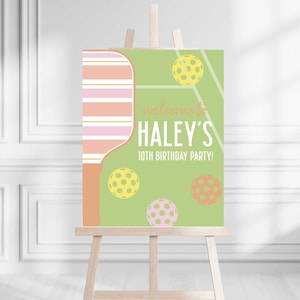EDITABLE Pickleball Birthday Party Welcome Poster Welcome Sign 16x20 ...