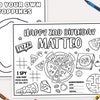 Pizza Party Activity Placemat: Printable Coloring Page (PDF Download ...