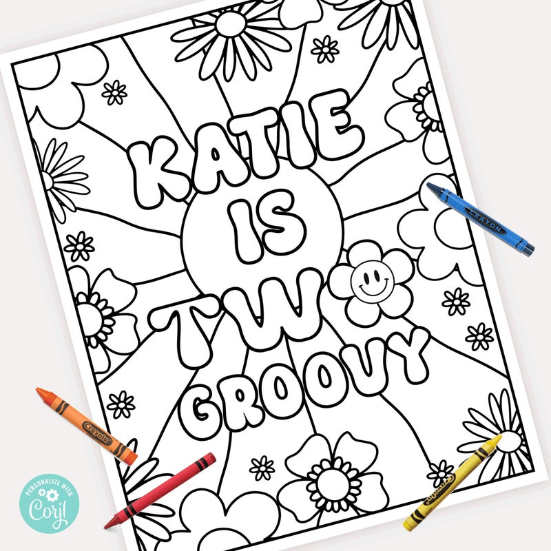 Two Groovy Coloring Pages - Etsy
