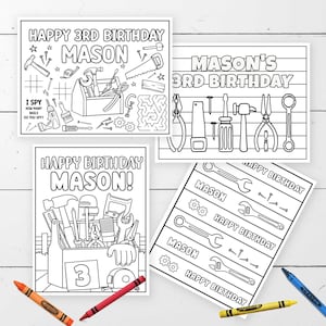 EDITABLE Builder Coloring Sheets • Handyman Coloring • Activity Sheets ...