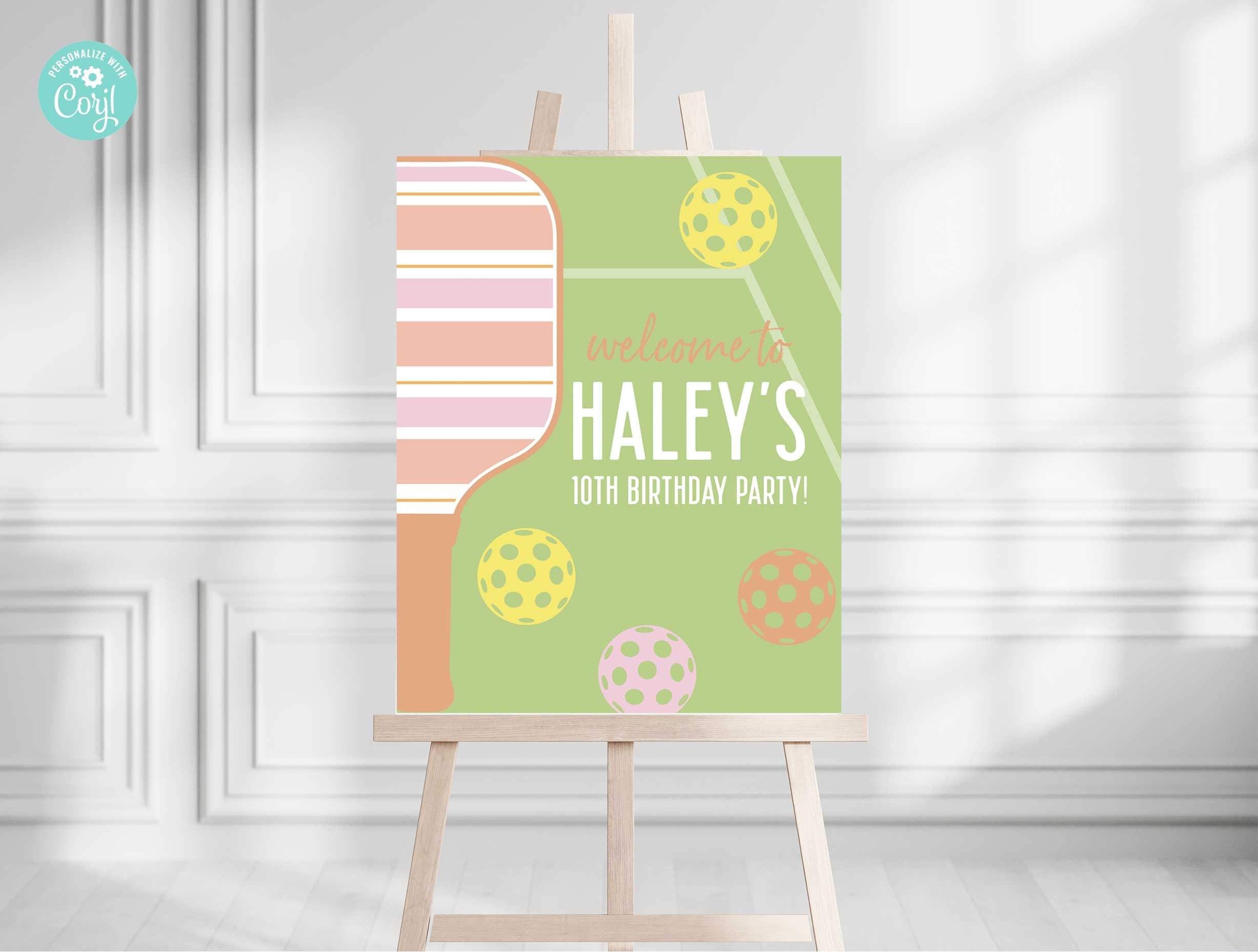 EDITABLE Pickleball Birthday Party Welcome Poster • Welcome Sign ...