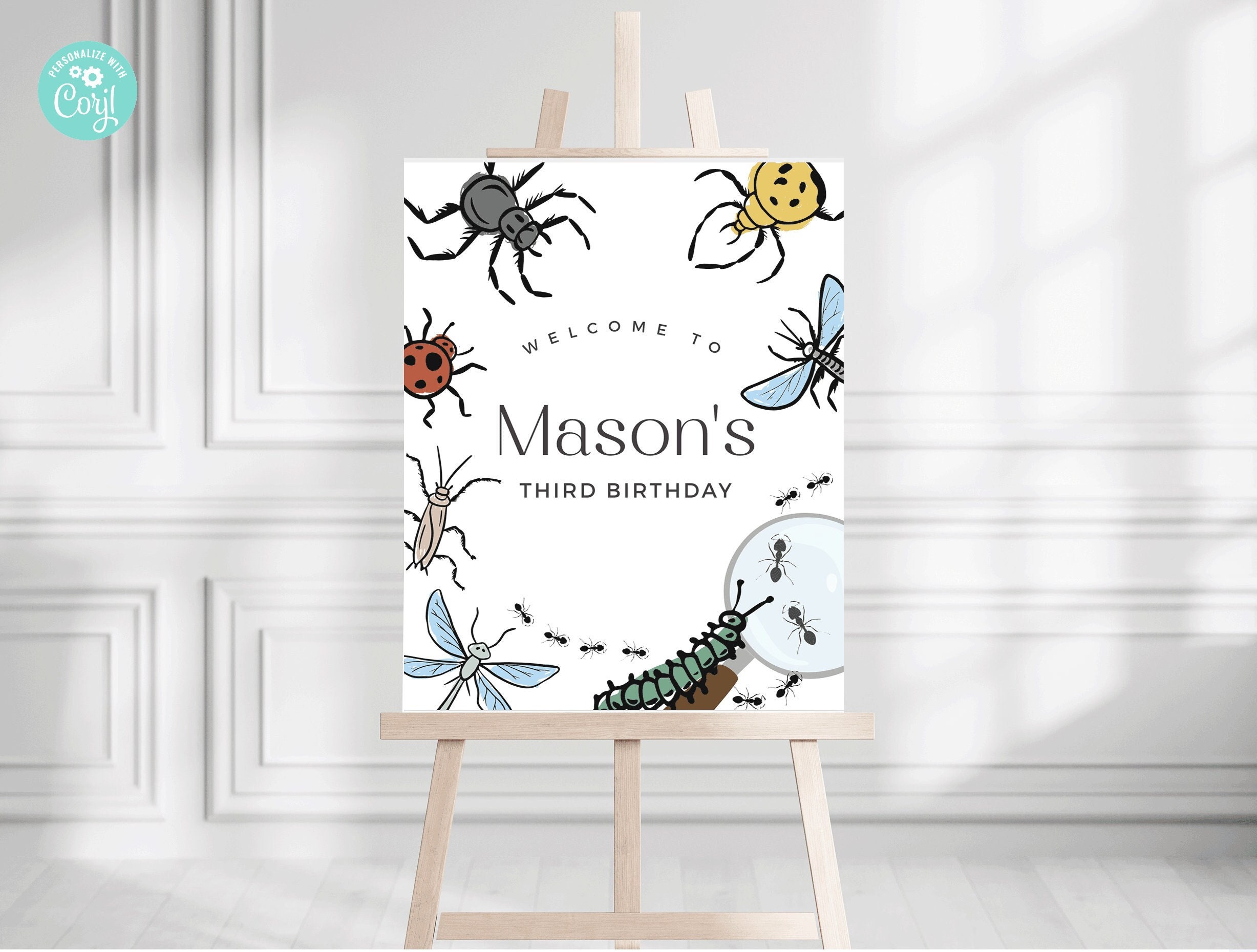EDITABLE Insect Bug Party Welcome Poster Welcome Sign - Etsy