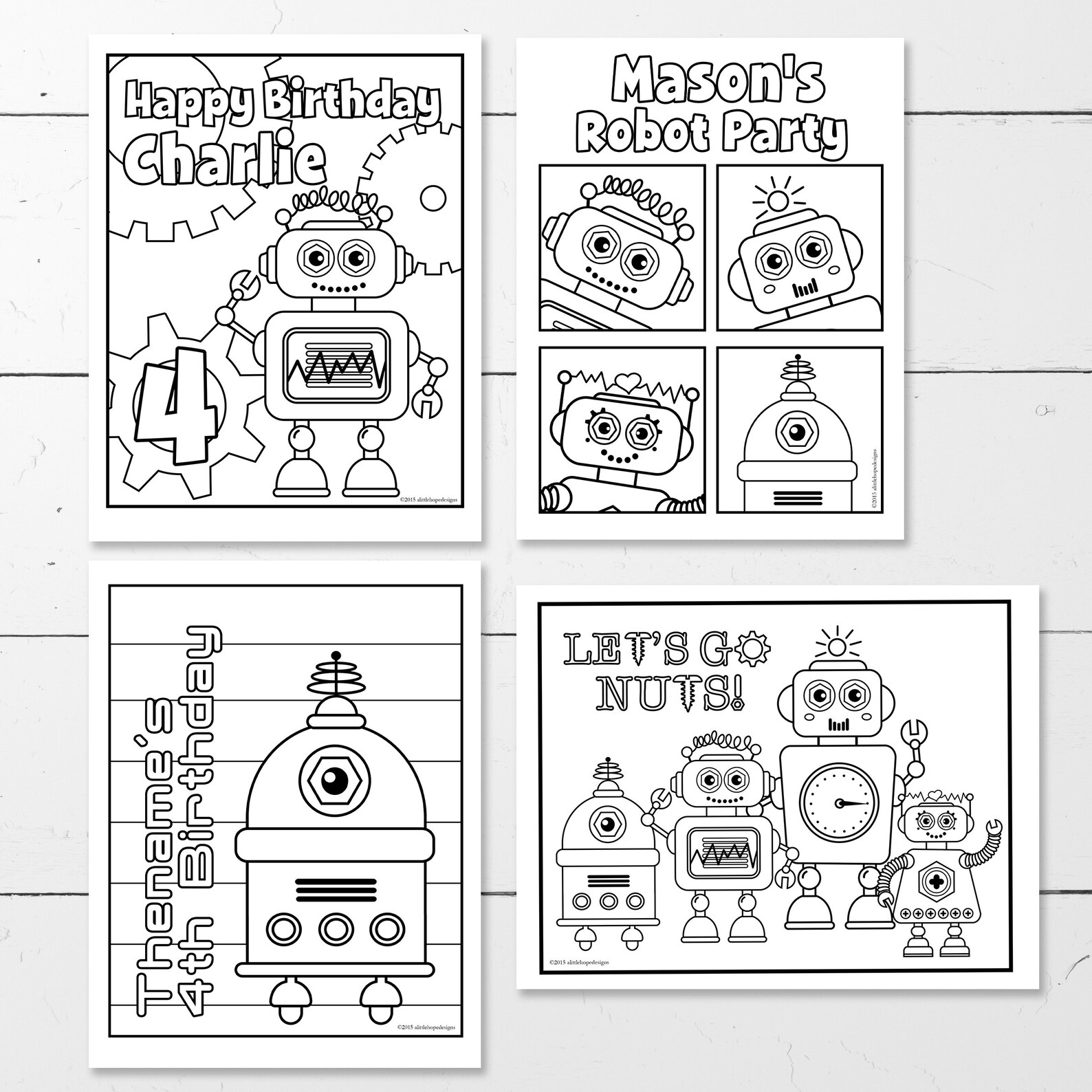 EDITABLE Robot Coloring Pages • 4 Designs 8.5 X 11 | Coloring Sheets ...