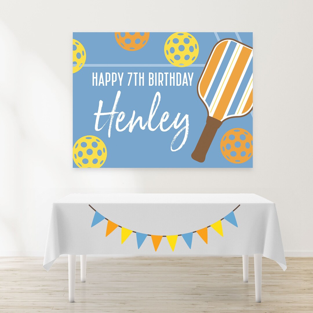 EDITABLE Pickleball Birthday Party Backdrop Banner 30" X 48" and 36" X ...