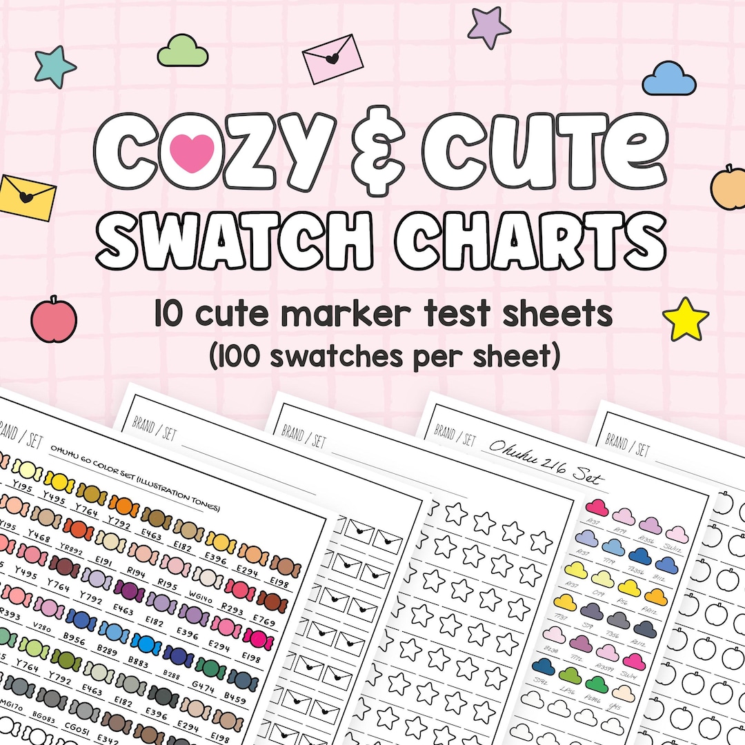 Printable Coloring Swatch Chart • alcohol Marker Color Sheet • Color ...
