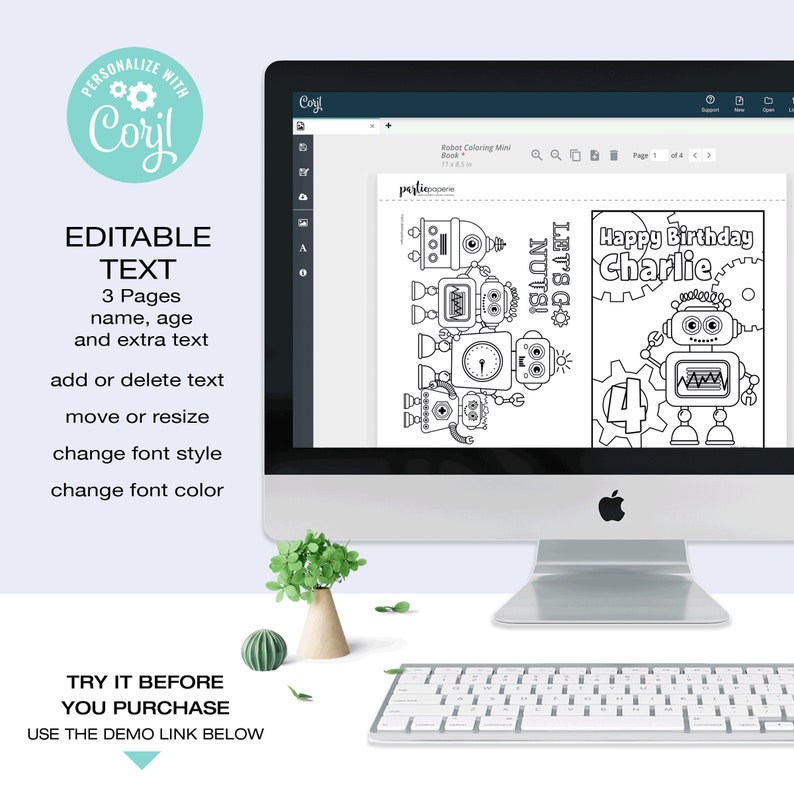 EDITABLE Robot Mini Coloring Book • 8 Designs/4 Pages| Coloring Sheets ...