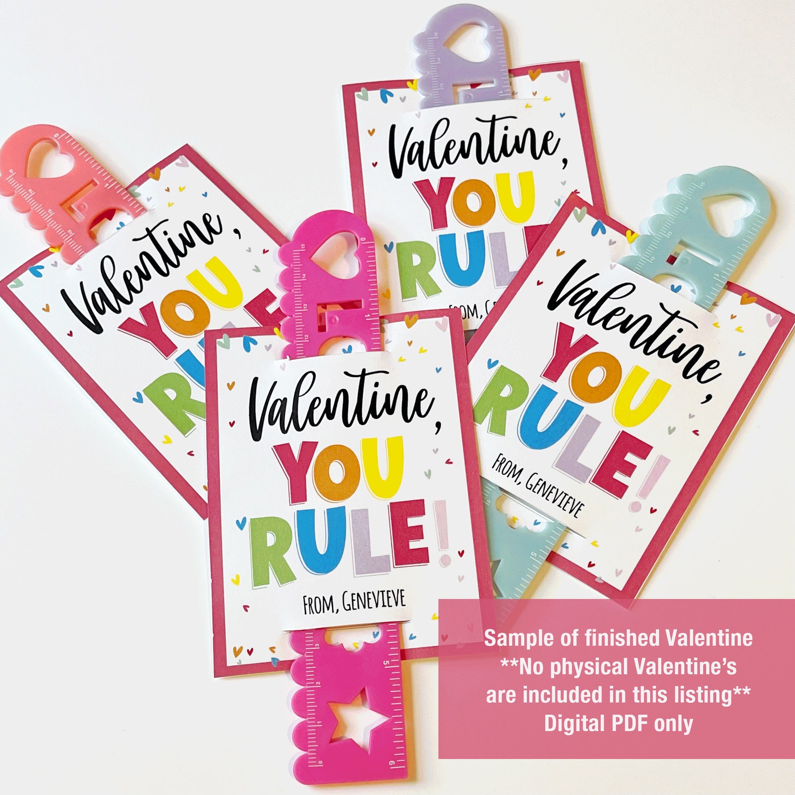EDITABLE You Rule Valentine Card • Ruler Valentine | Classroom ...