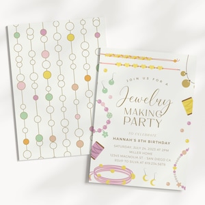 EDITABLE Jewelry Making Birthday Party Invitation • friendship Bracelet ...