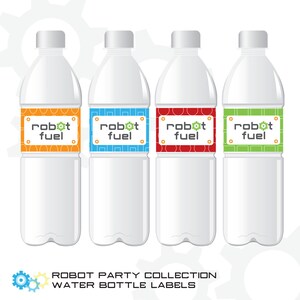 Robot Water Bottle Labels | Robot Fuel | Robot Birthday | Printable ...