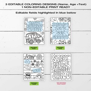 EDITABLE Groovy Girl • Groovy Coloring Pages • 4 Designs 8.5 X 11 ...