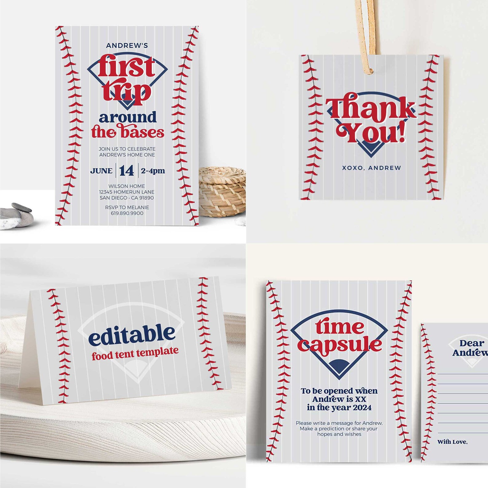 Baseball Birthday Party Welcome Poster Editable Template | Home ONE ...