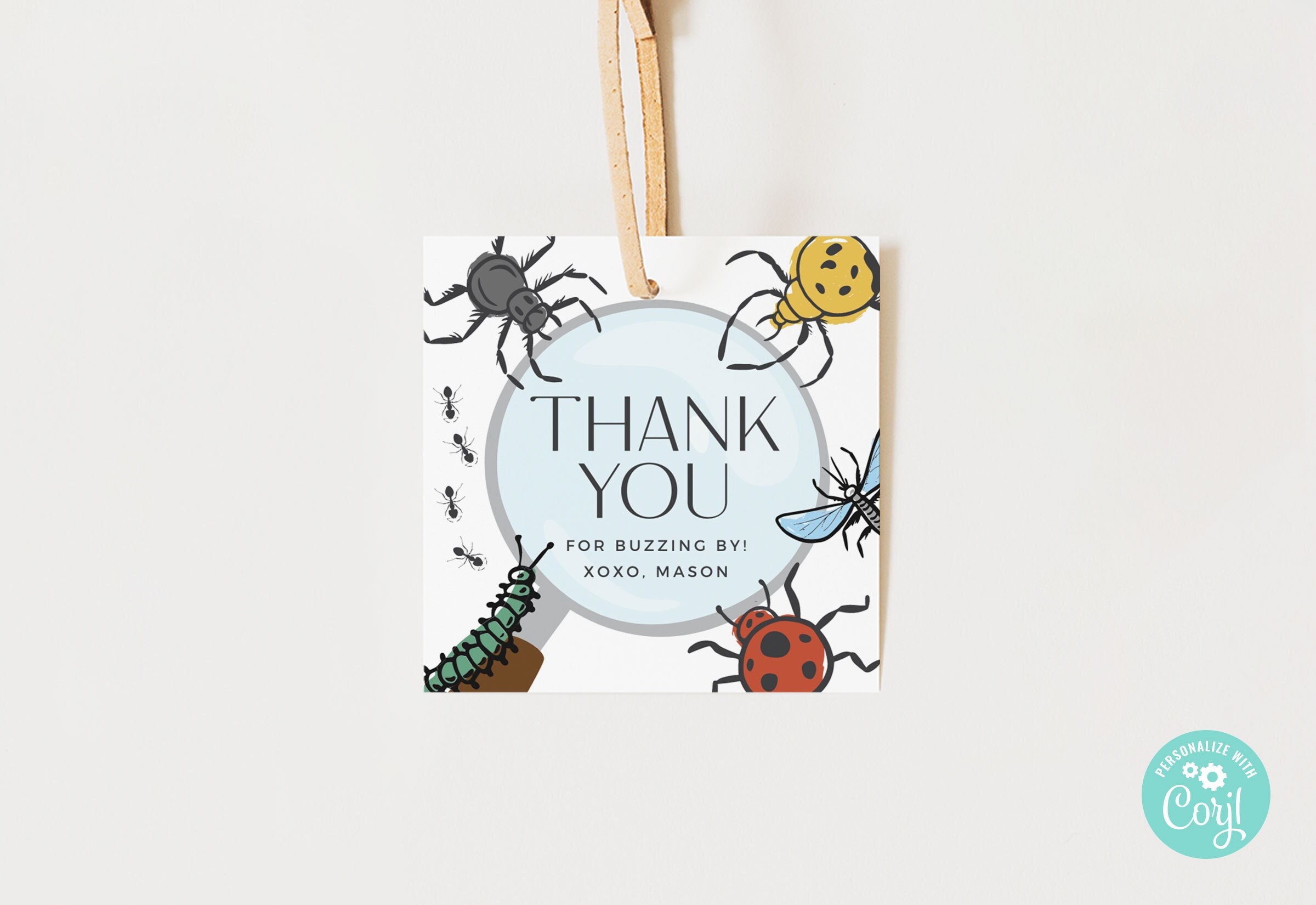 EDITABLE Insect Thank You Tag • Gift Tag • Favor Tag • Bug Thank You ...