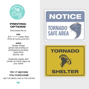 EDITABLE Tornado Birthday Party Signs • Two Designs • Tornado Warning ...