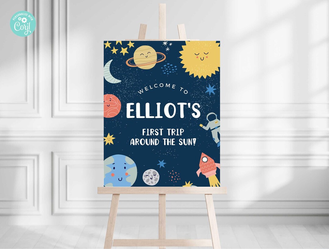 EDITABLE Space Party Welcome Poster • Welcome Sign | 16x20, 18x24 ...