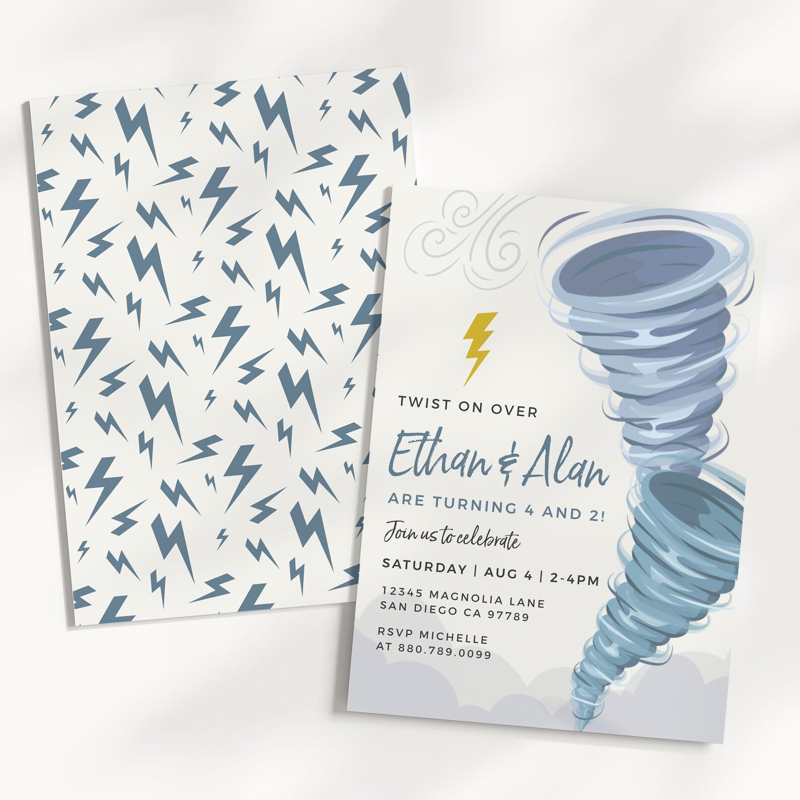 EDITABLE Tornado Joint Birthday Invitation • Tornado Joint Party ...