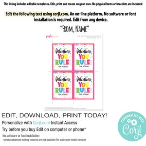 EDITABLE You Rule Valentine Card • Ruler Valentine | Classroom ...