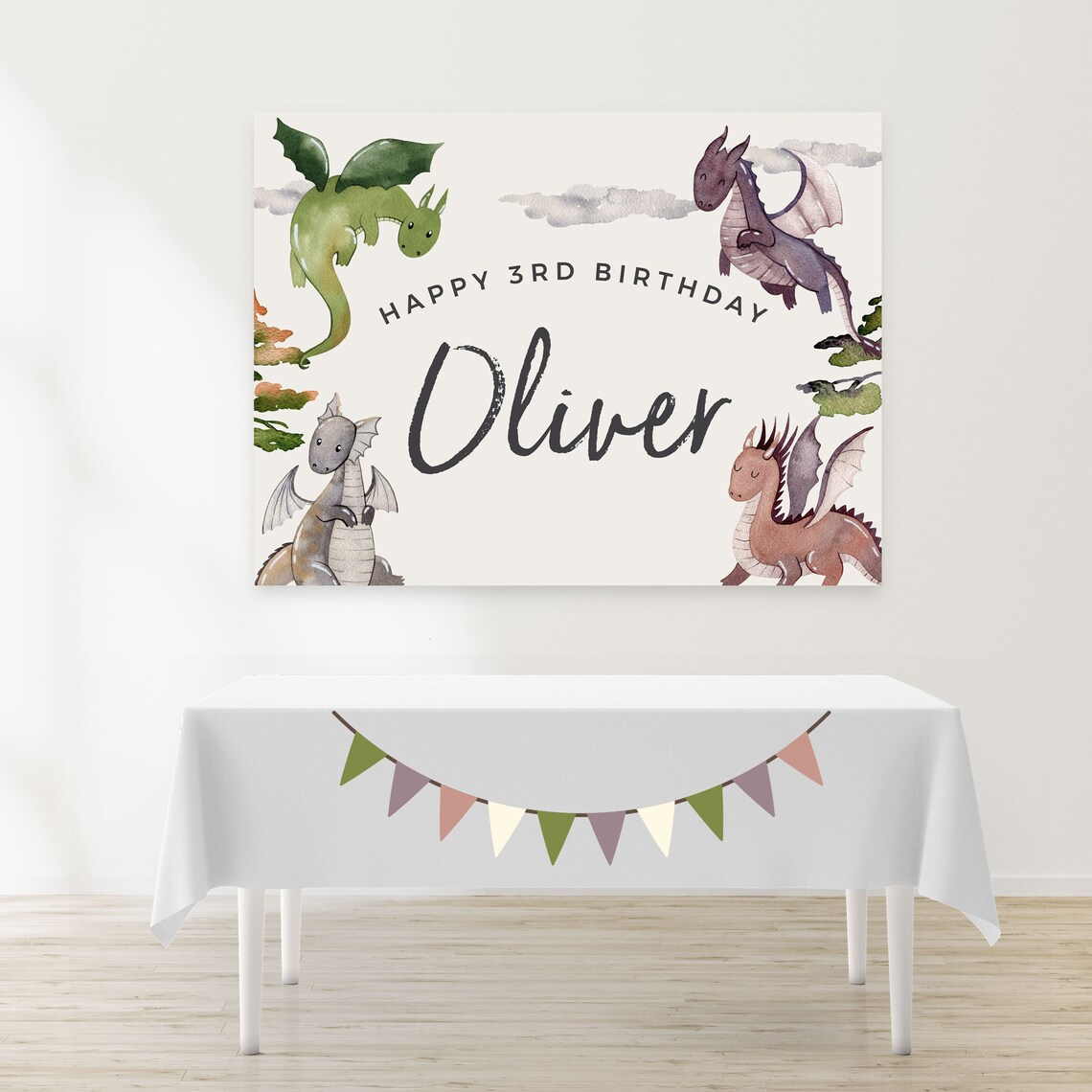 Dragon Birthday Collection BUNDLE | 13 EDITABLE Digital Templates ...
