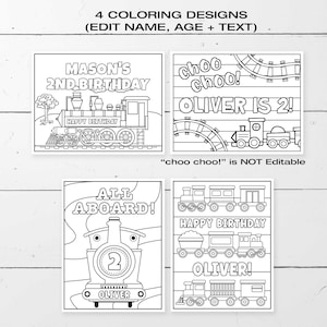 EDITABLE Train Party Coloring Pages • Train Coloring Sheets • Activity ...