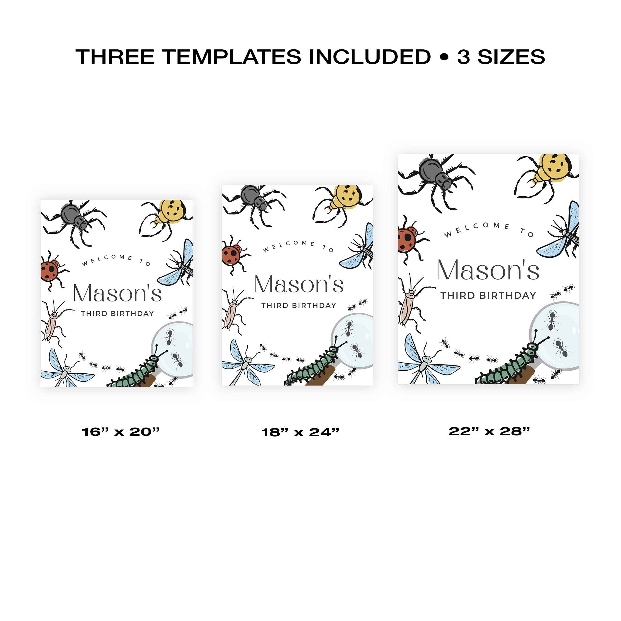 EDITABLE Insect Bug Party Welcome Poster Welcome Sign - Etsy