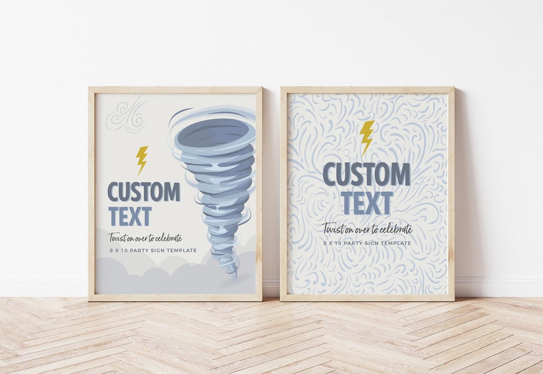 EDITABLE Tornado Birthday Party Signs • Two Designs • Weather Party ...