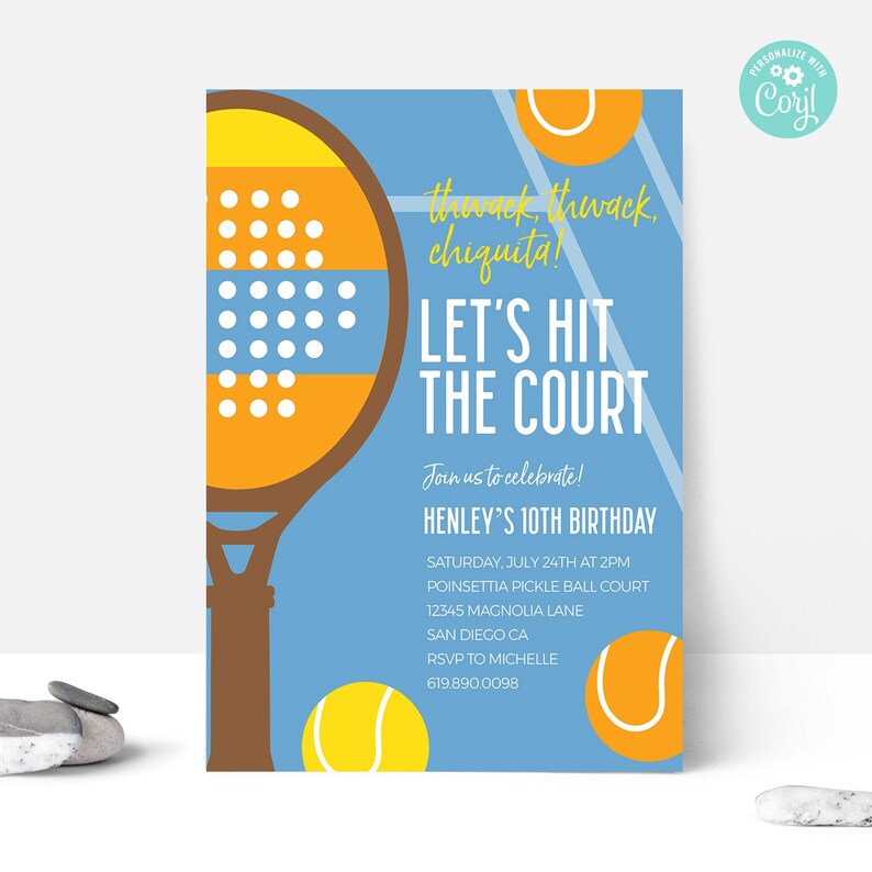 EDITABLE Padel Birthday Party Invitation, Chiquita, Paddleball Invite ...