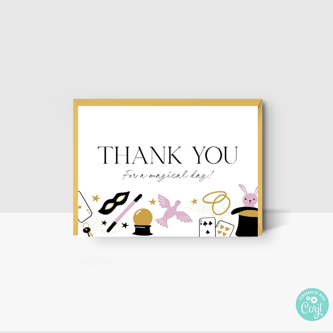 EDITABLE Magic Thank You Card • Folded Card and Flat Card • Thank You ...
