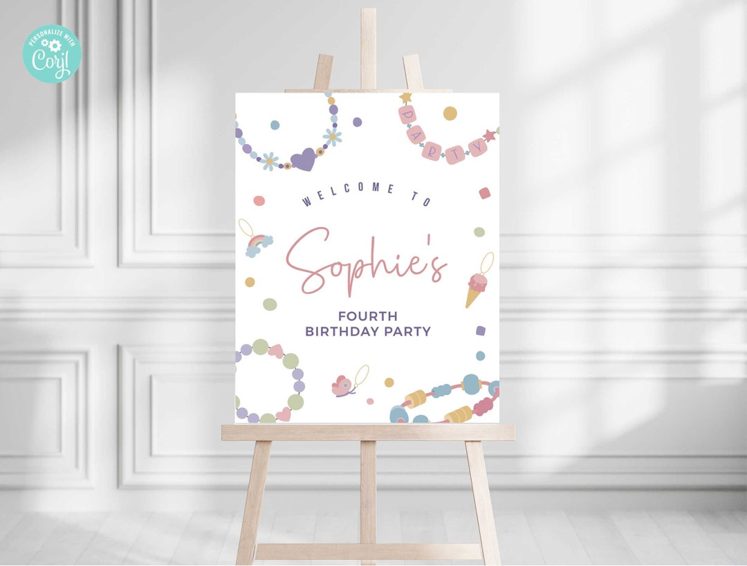 EDITABLE Jewelry Making Party Welcome Poster • Welcome Sign ...