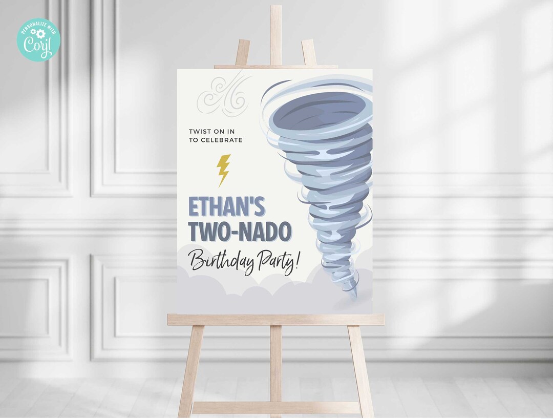 EDITABLE Tornado Birthday Party Welcome Poster • Welcome Sign | 16x20 ...